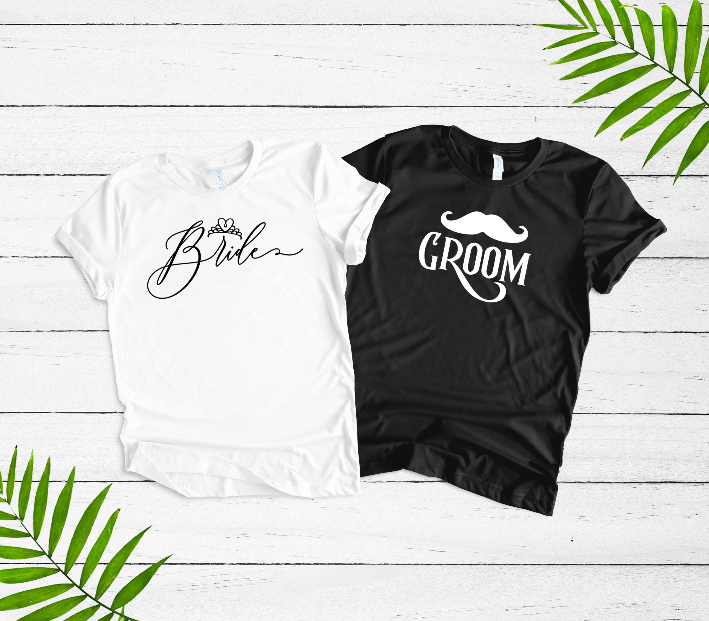 Bride And Groom T Shirts Bride Tee Groom Tee Wedding Etsy