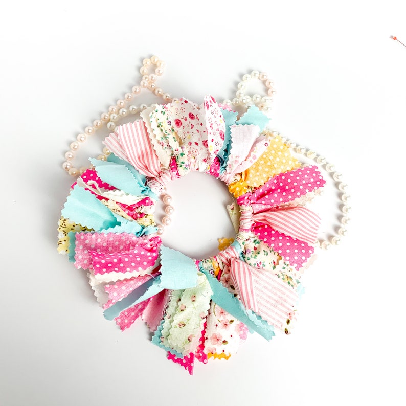 Mini Rag Wreath, Mini Wreath Farm House, Rag Wreath, Home Decoration ...