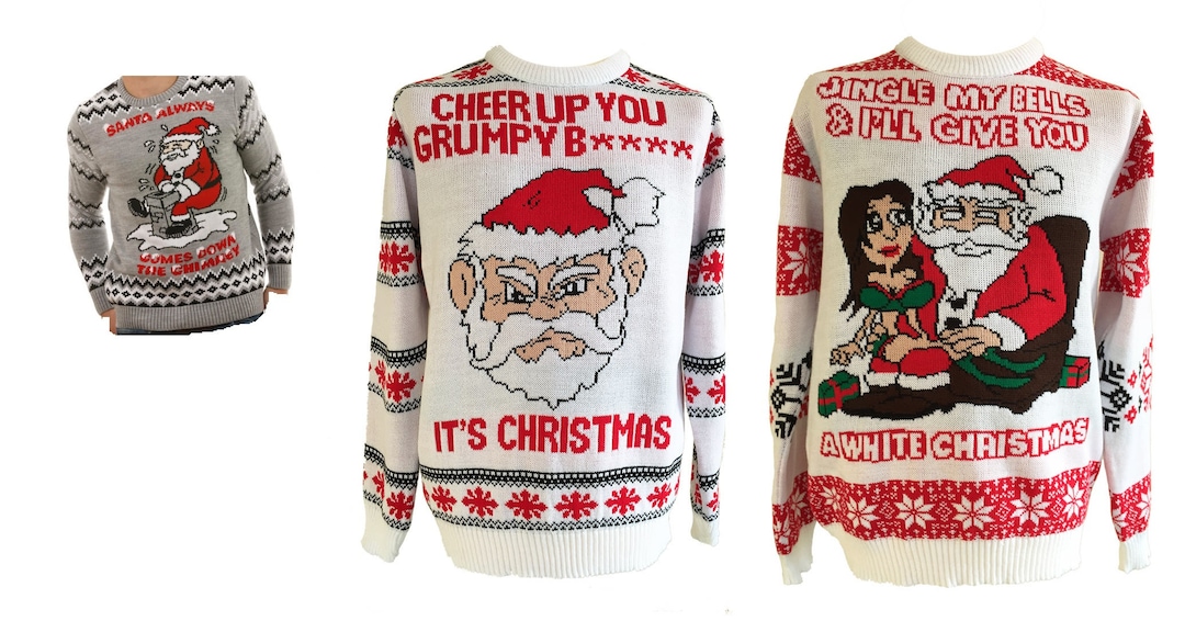 Rude Adult Christmas Jumpers. Free Rude Christmas Card With Every ...