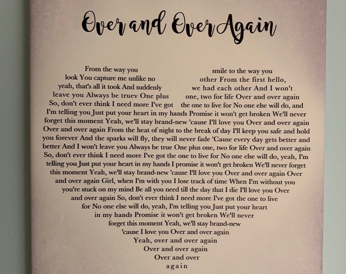 Song Lyrics Canvas First Dance Lyric Sign Wedding Song Canvas Heart ...