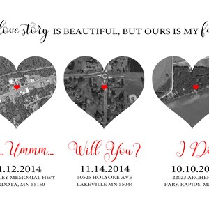 Personalized Map Wedding Gift / Map Location Gift / Met, Engaged ...