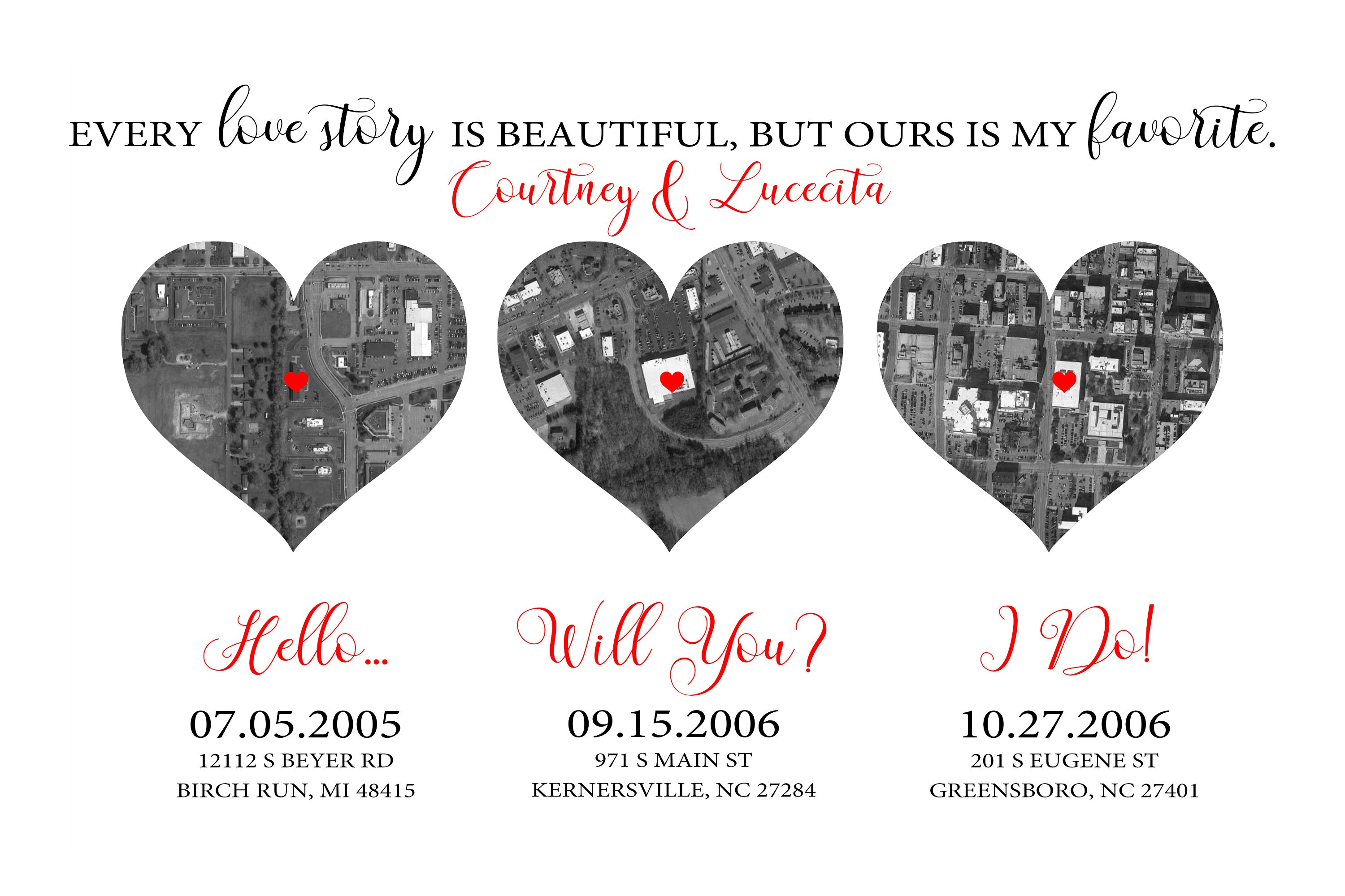 Personalized Map Wedding Gift / Map Location Gift / Met, Engaged ...