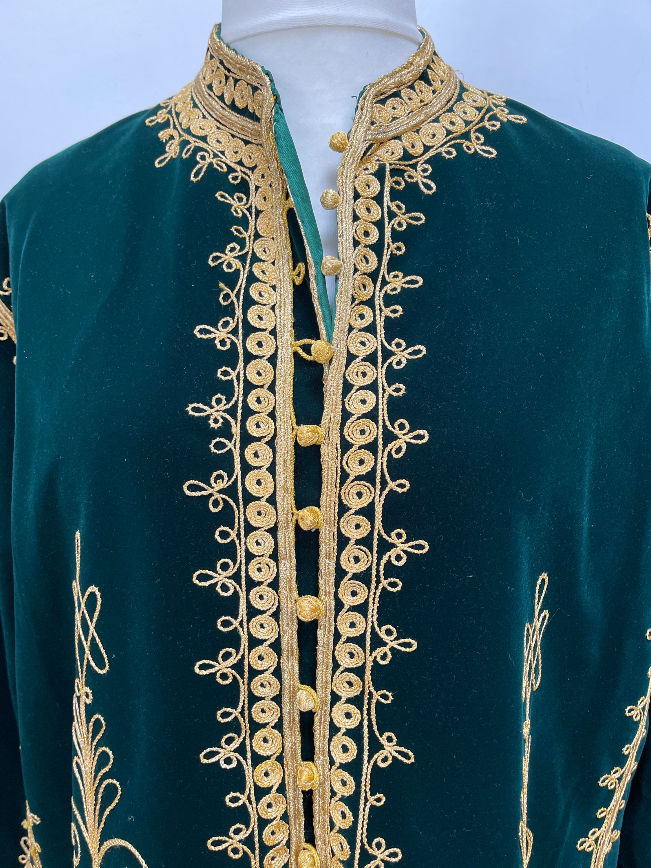 Vintage Jewelled Green Turkish Velvet Embroidered Ottoman - Etsy UK