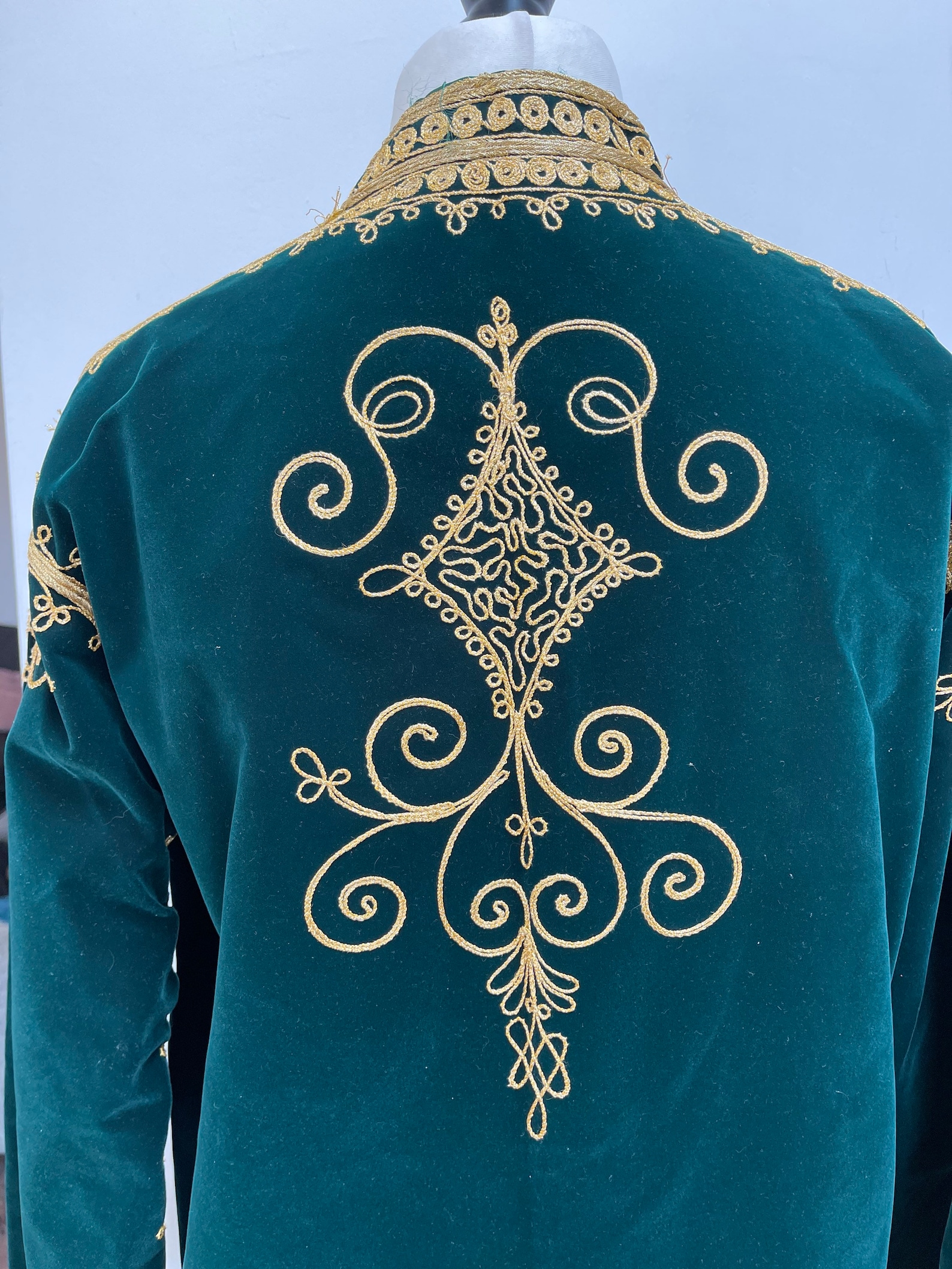 Vintage Jewelled Green Turkish Velvet Embroidered Ottoman - Etsy UK