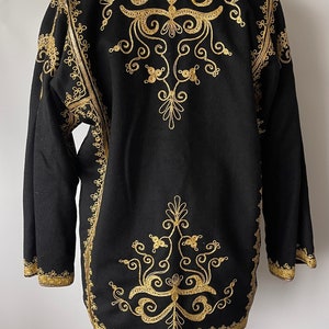 Stunning Vintage Black Wool Turkish Ottoman Jacket With Gold Embroidery ...