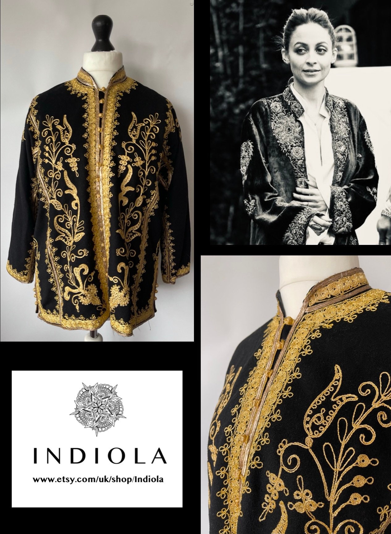 Stunning Vintage Black Wool Turkish Ottoman Jacket With Gold - Etsy UK