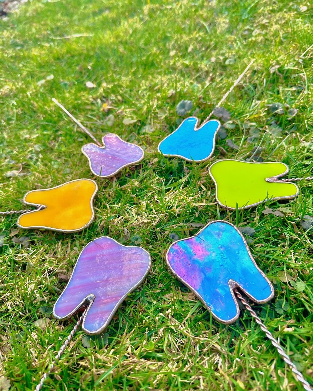 Tooth Stained Glass Plant Stake - Etsy