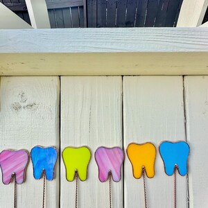 Tooth Stained Glass Plant Stake - Etsy