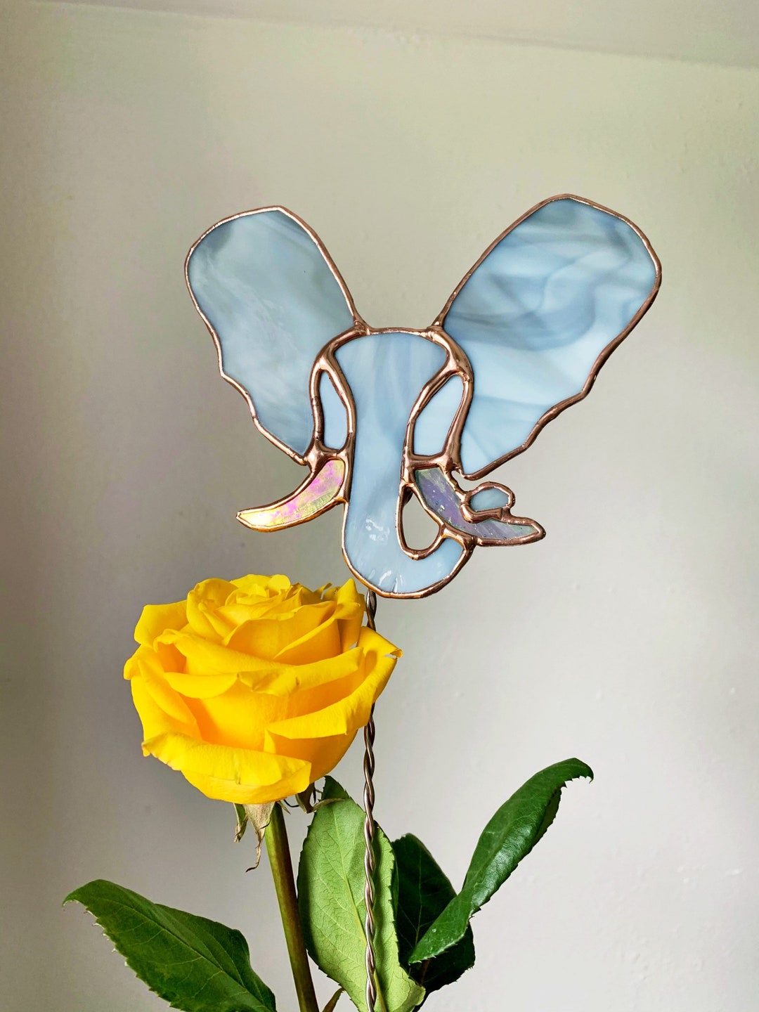 Elephant Stained Glass Plant Stake - Etsy