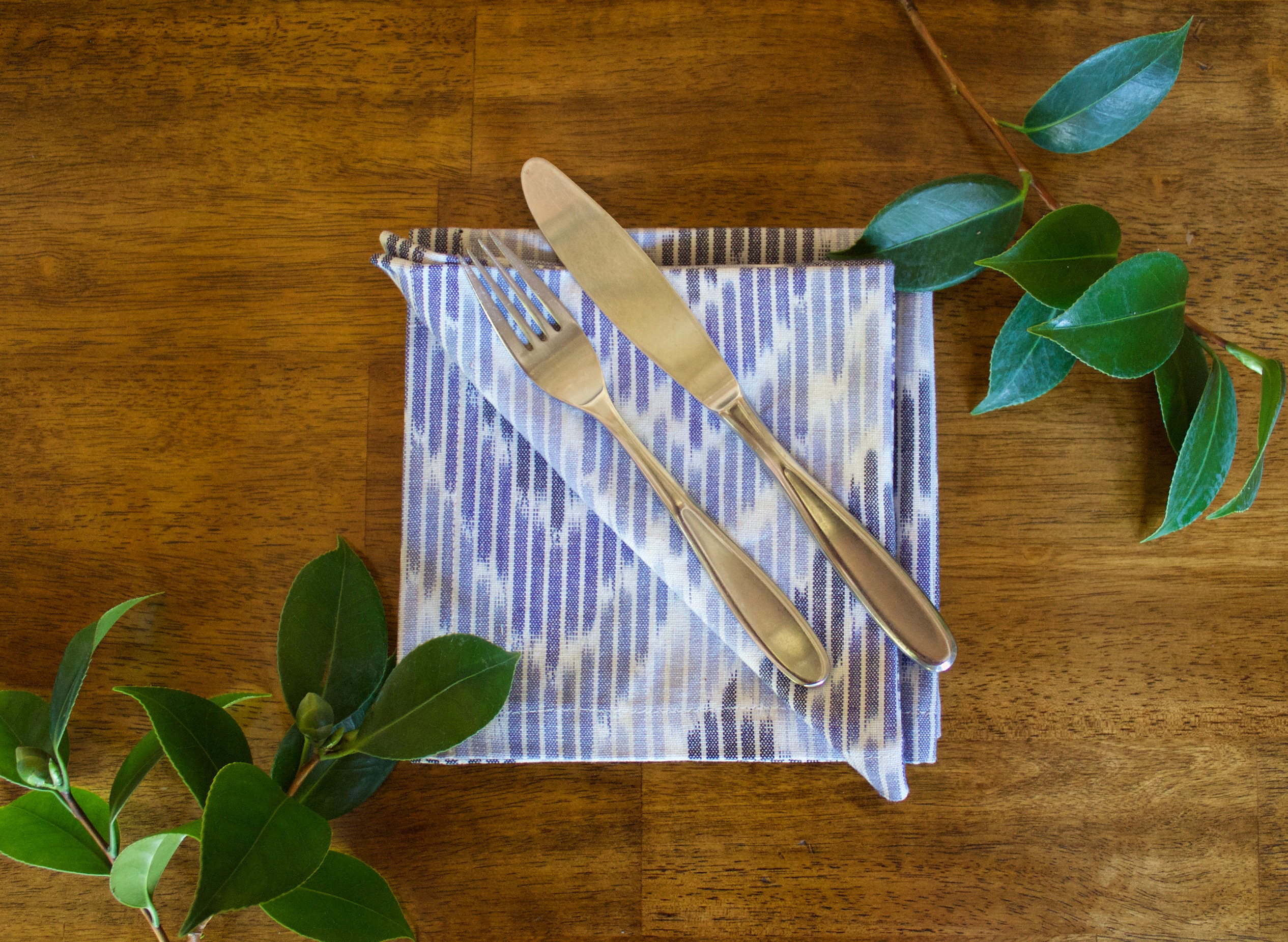 Ikat Chevron Napkins in Waterfall Blues - Set of 4 - Etsy