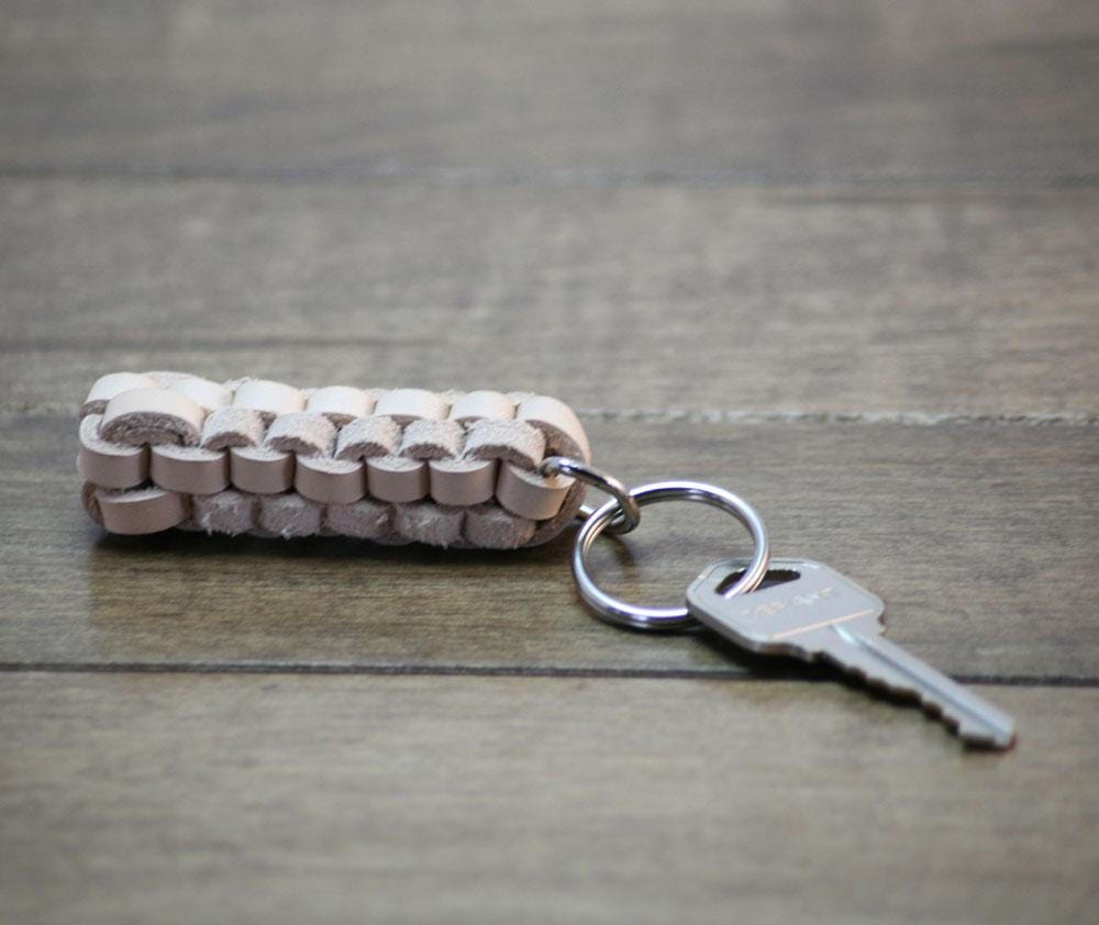 Leather Square Braided Key Chain Key Chains Handcrafted | Etsy