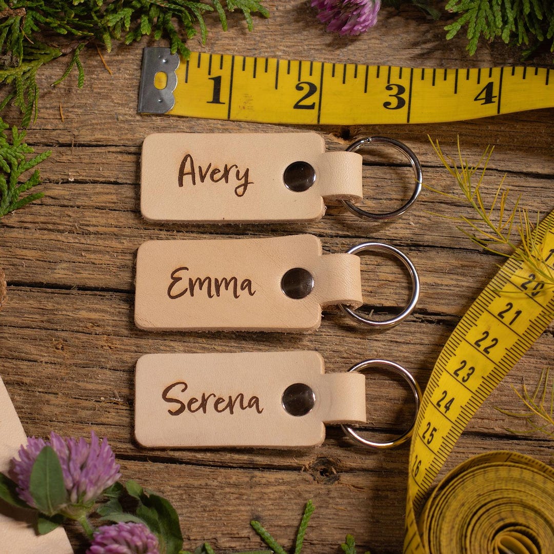 Leather Key Fobs - Full Grain Leather Key Tags - Leather Keychain ...