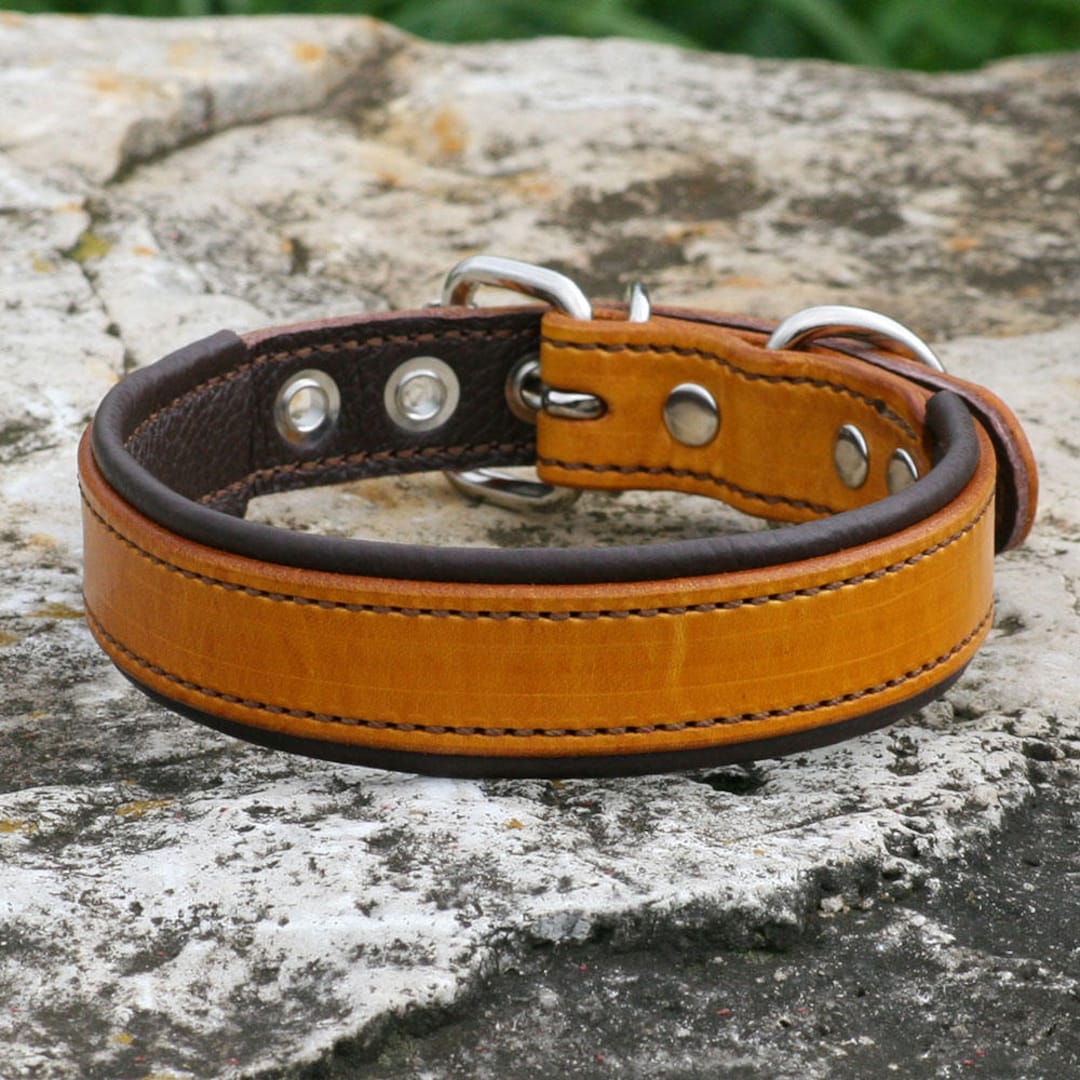 Leather Dog Collar - Handcrafted Leather Dog Collar- 100% Real Leather ...