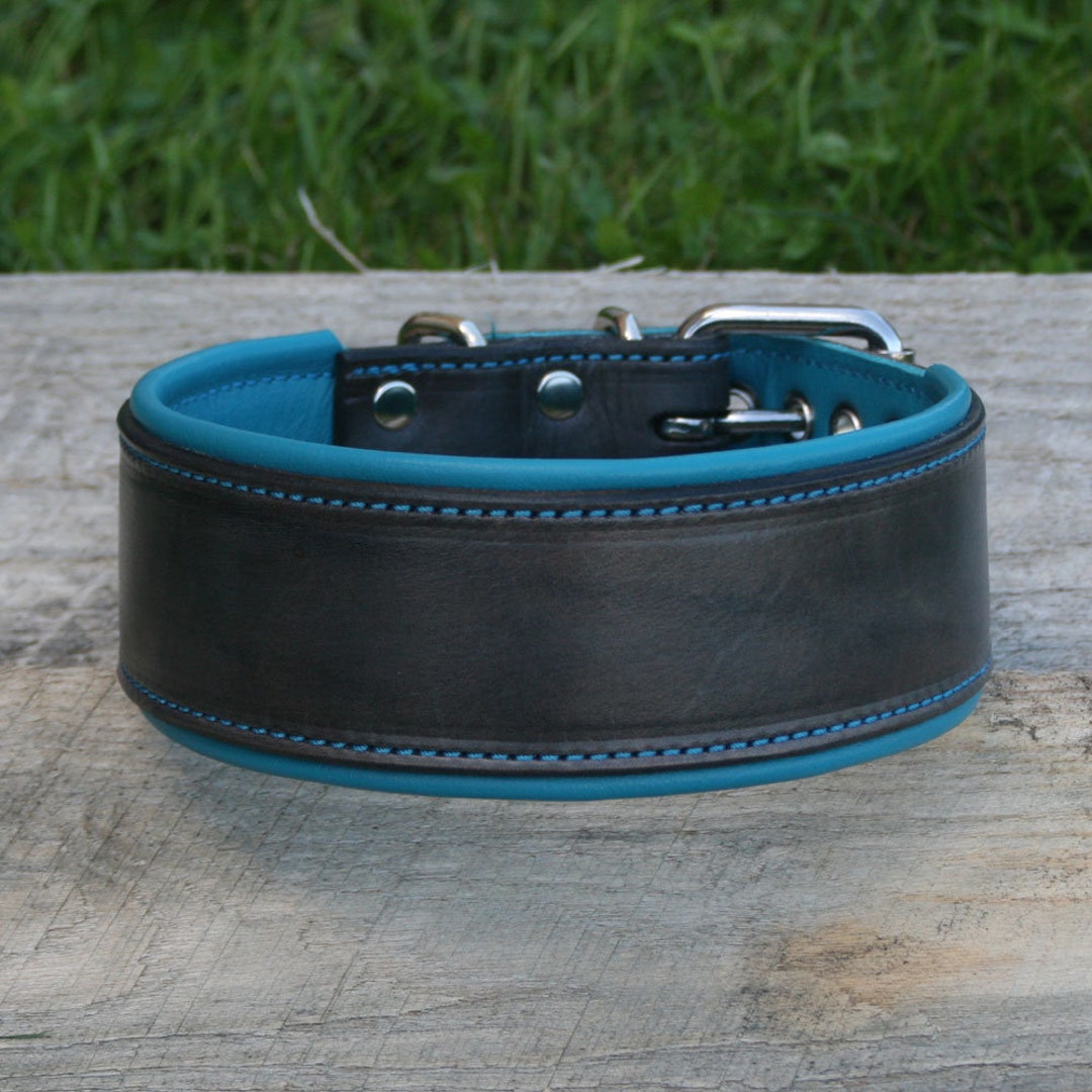 Wide Leather Dog Collar - Handcrafted Leather Dog Collar-2 Inch Wide ...