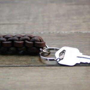 Leather Square Braided Key Chain, Key Chains, Handcrafted, Natural ...