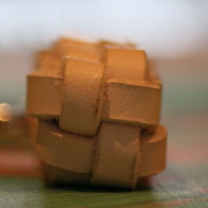 Leather Square Braided Heart Ring Key Chain, Key Chains, Handcrafted ...