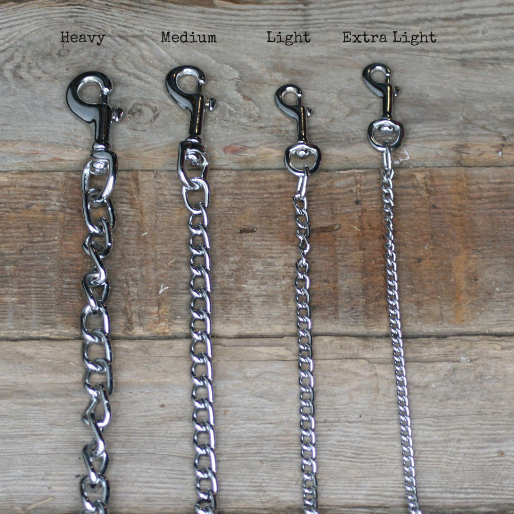 Leather Leash With Many Chain Options - Handcrafted - 100% Real Leather ...