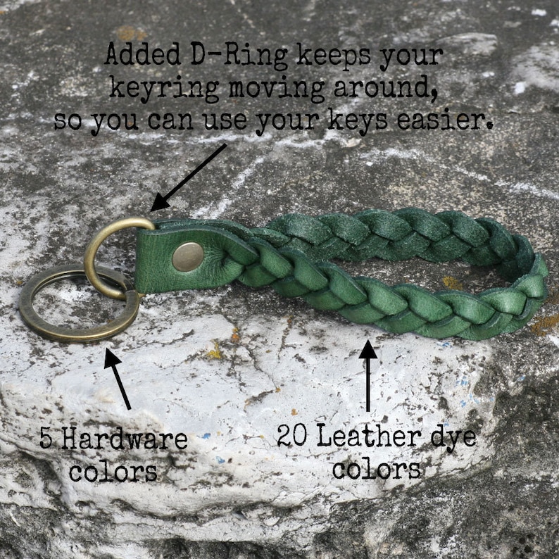 Leather Braided Keychain - Etsy