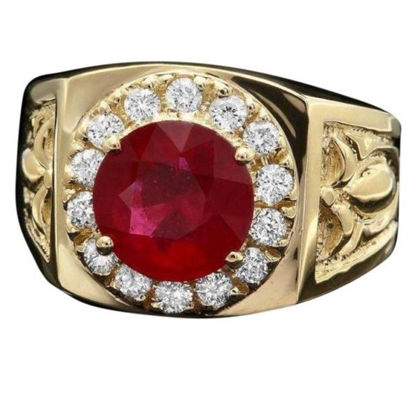 Ruby Men Ring - Etsy