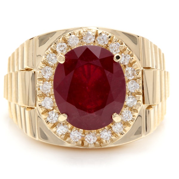 Ruby Men Ring - Etsy