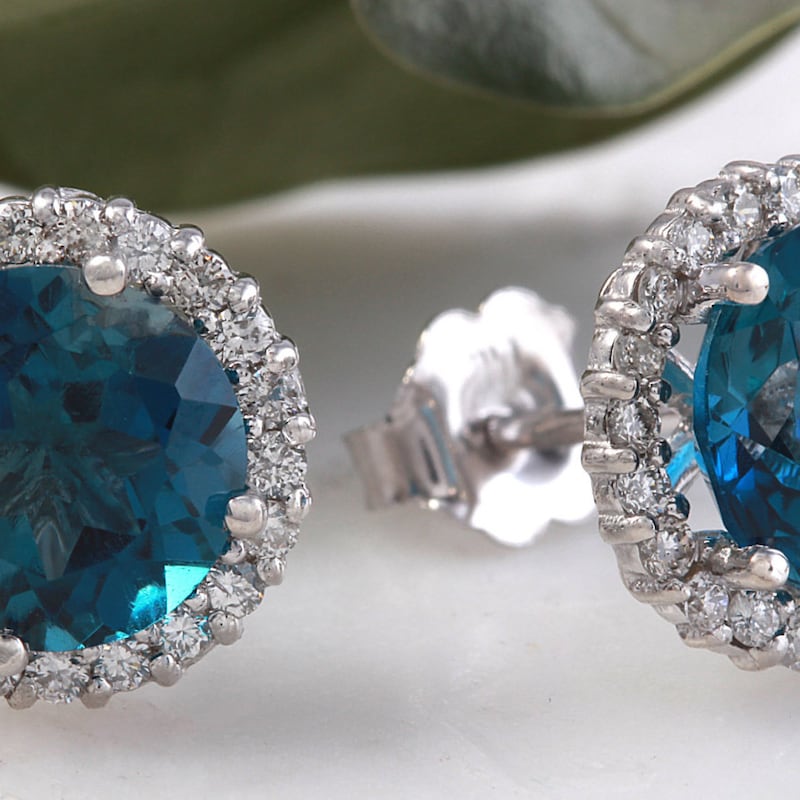 Blue Topaz Earrings - Etsy