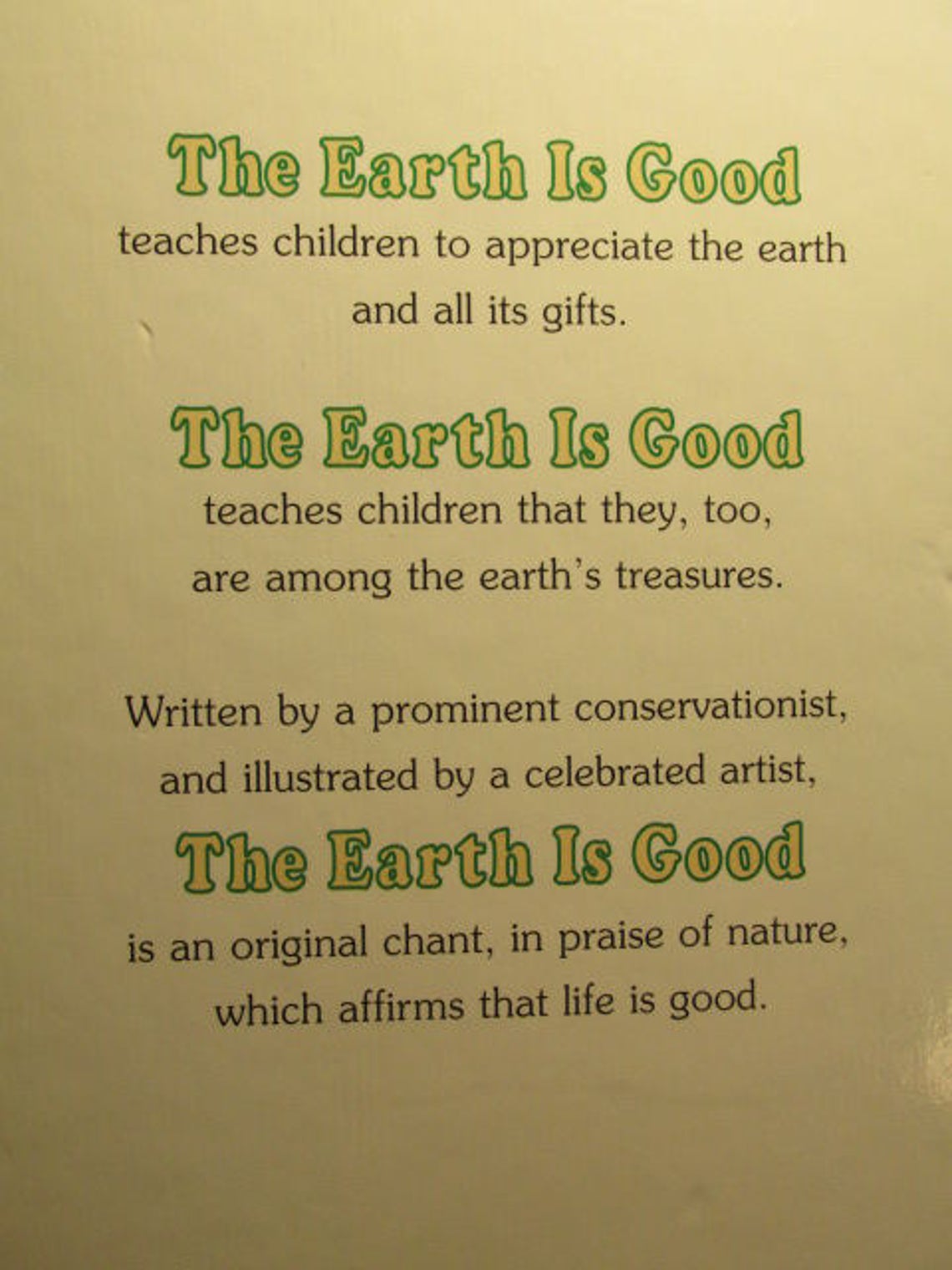 Children's Book the Earth is Good by Michael - Etsy