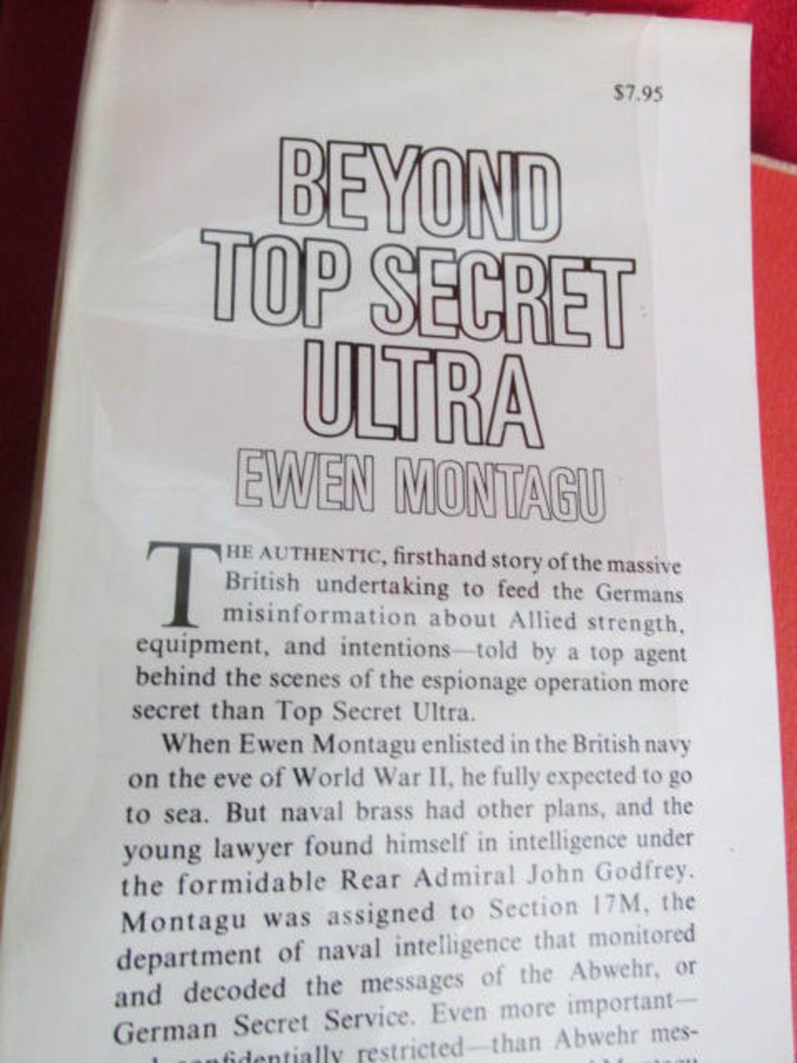 Ewen Montagu's beyond Top Secret Ultra - Etsy