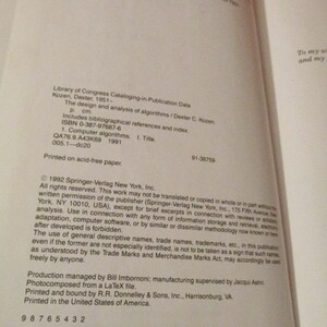 The Design and Analysis of Algorithms , by Dexter C. Kozen - Etsy