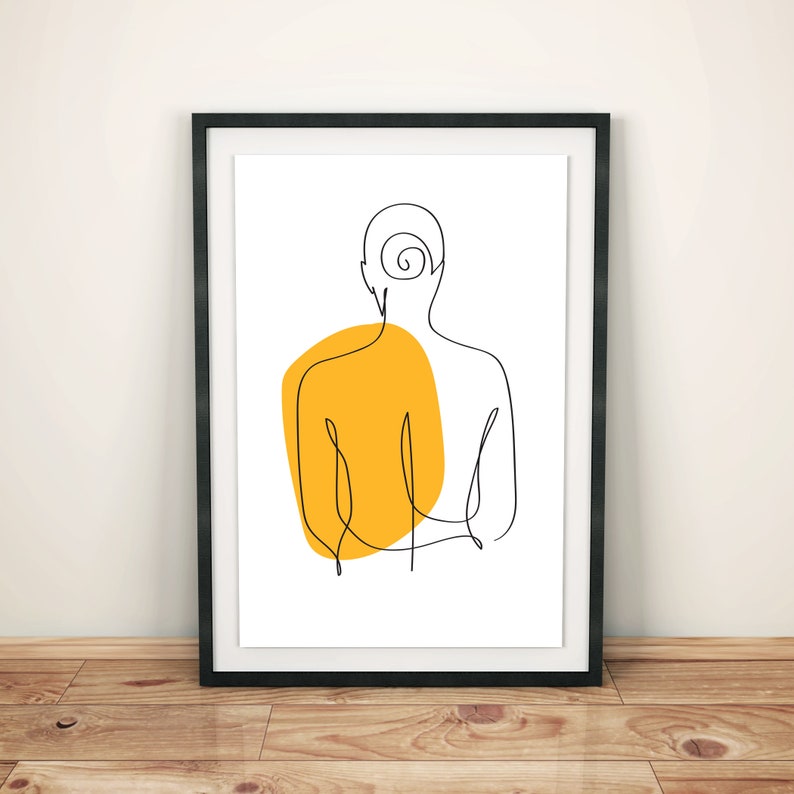 Abstract One Line Feminine Figure Printable Minimalist Nude Etsy