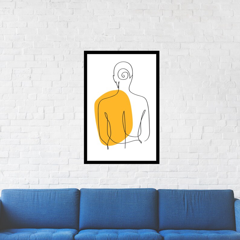 Abstract One Line Feminine Figure Printable Minimalist Nude Etsy
