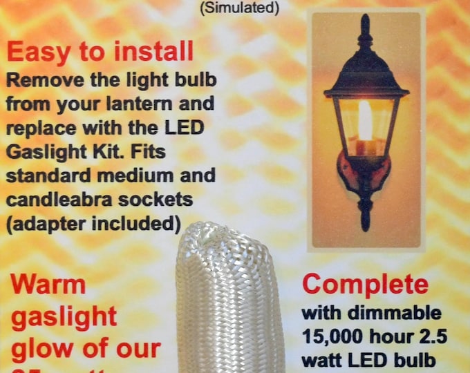 LED Gaslight Conversion Kit: Dimmable Warm Glow, Electric Lantern ...