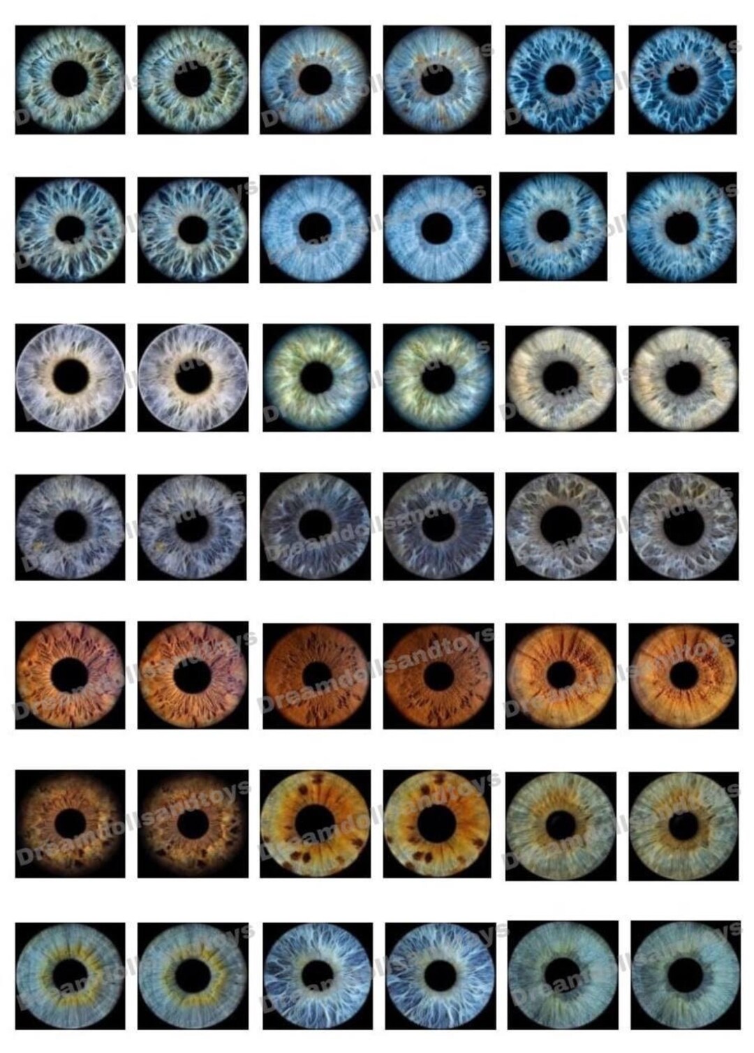 Digital File Printable Eyechip Designs - 14mm Realistic Eyes for Neo ...