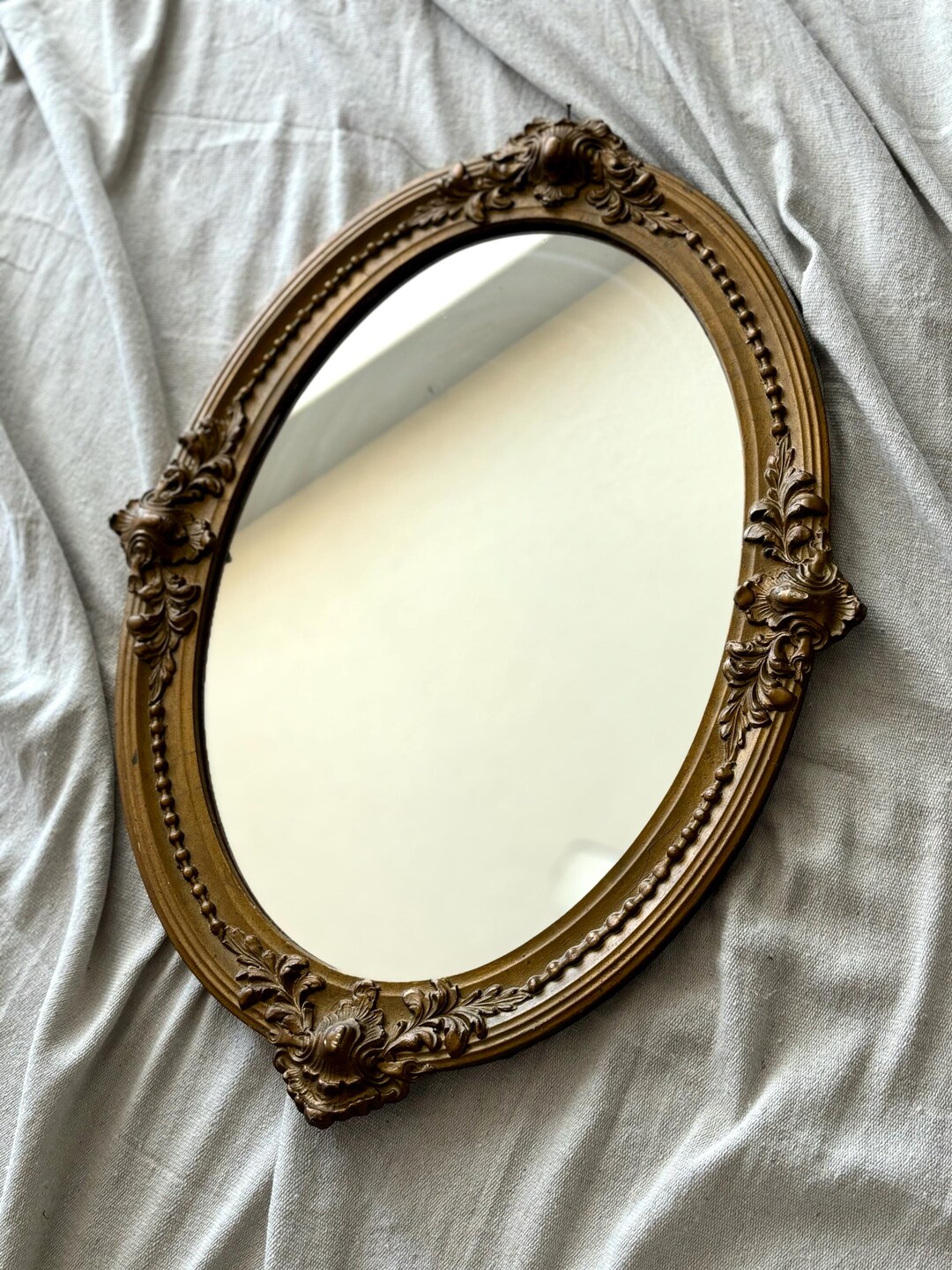 Gold Frame Ornate Vintage Gold Oval Mirror/frame Antique Gold Baroque ...