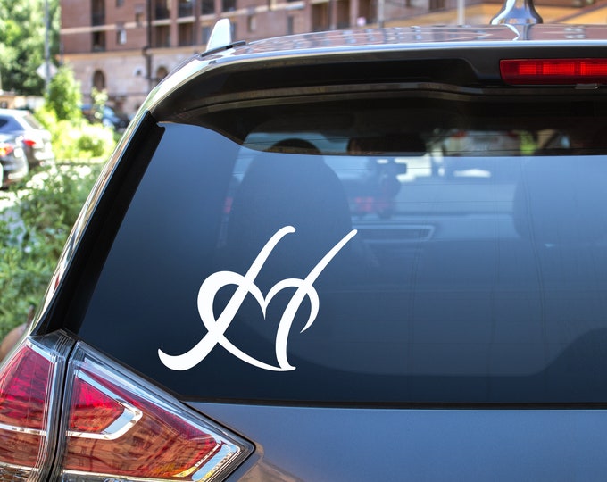 Pretty Initial, Single Letter, Car Decal, Laptop Decal, Initial Decal ...