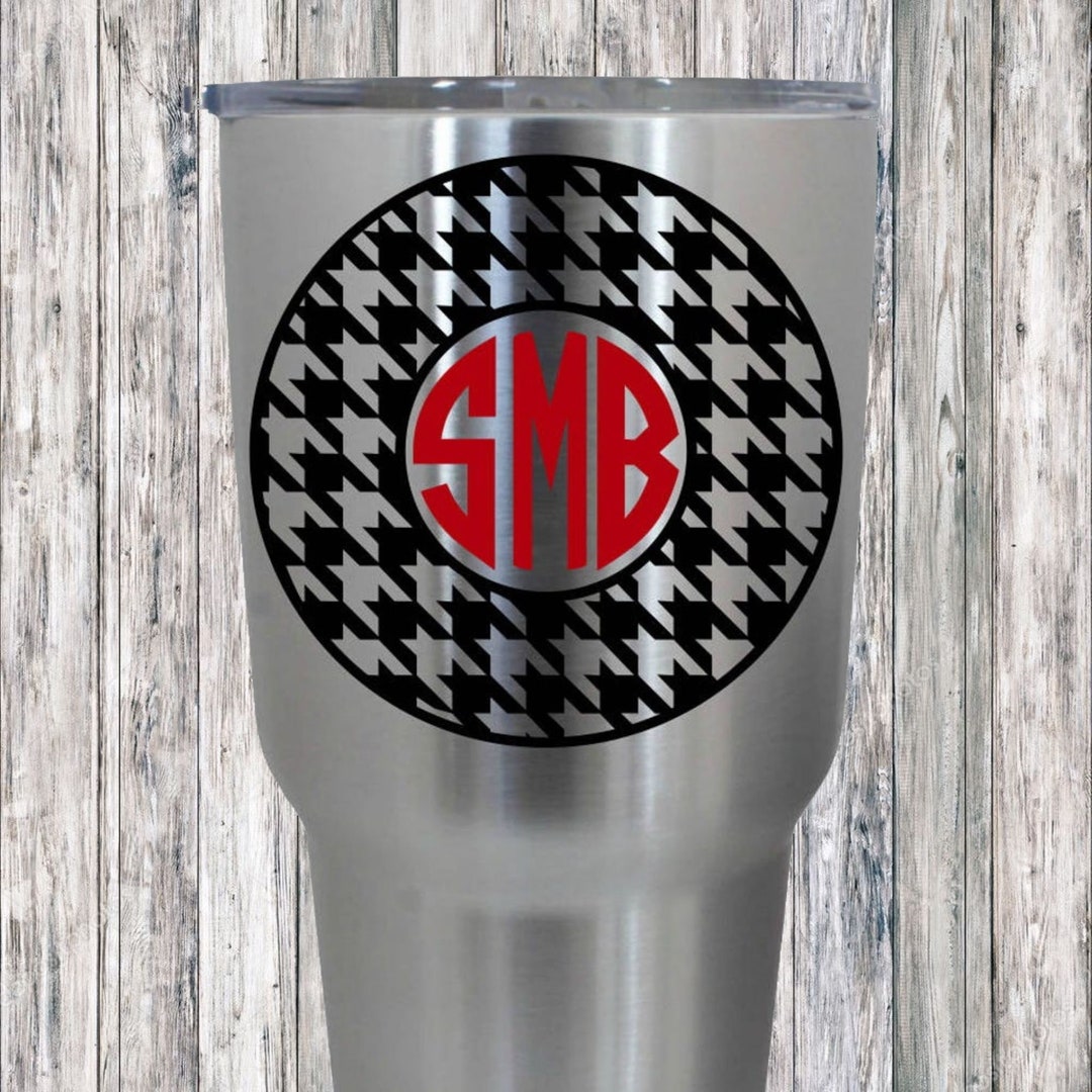 Houndstooth Monogram Decal / Alabama Inspired Football Decal / Monogram ...