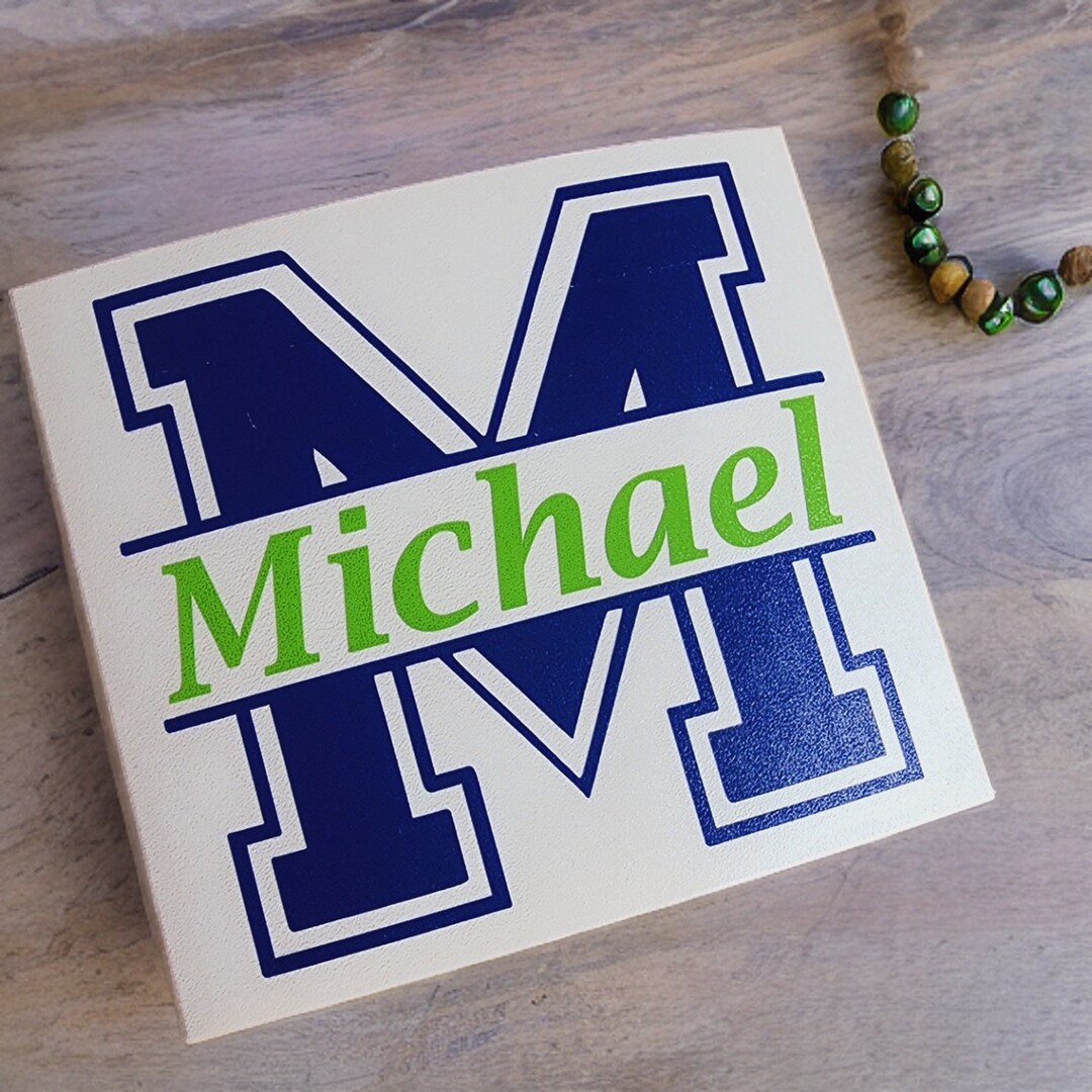 Varsity Letter Decal / Name Decal / Initial Decal / Name Sticker / - Etsy