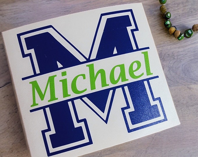 Varsity Letter Decal / Name Decal / Initial Decal / Name Sticker / - Etsy