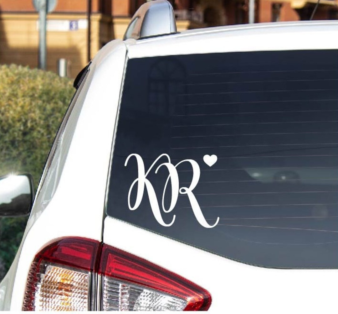 Monogram Car Decal, Large Initial Decal, Two Initial Decal, Decal for ...