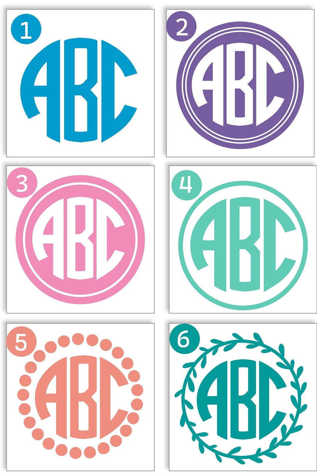 Monogram Decal, Framed Monogram Decal, Diamond Monogram Decal, Tumbler ...