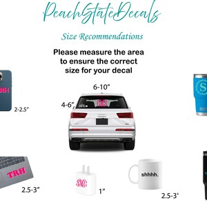 Monogram Car Decal, Large Initial Decal, Two Initial Decal, Decal for ...