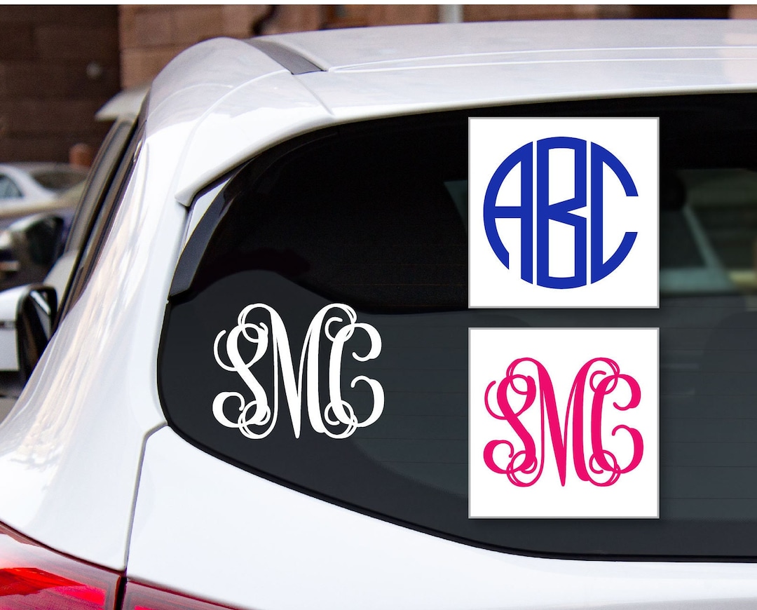 Monogram Decal, Monogram Car Decal, Monogram Cooler Decal, Monogram ...