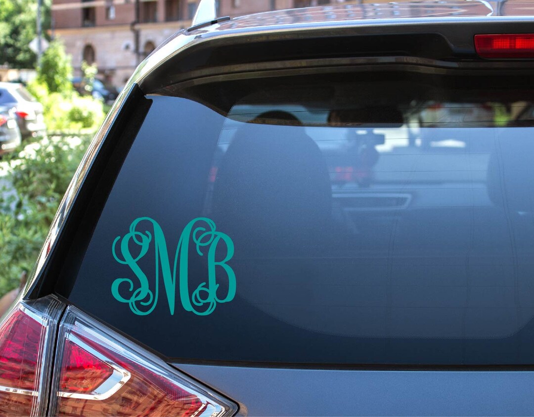 Monogram Decal, Vine Monogram Decal, Car Decal, Decal for Cooler ...