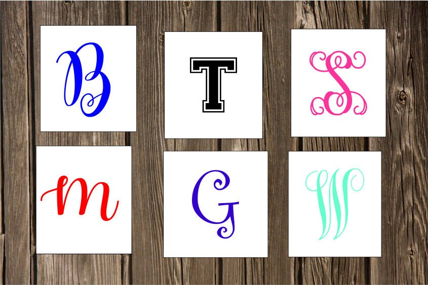 Large Single Letter Decal / Letter Monogram Decal / Monogram - Etsy