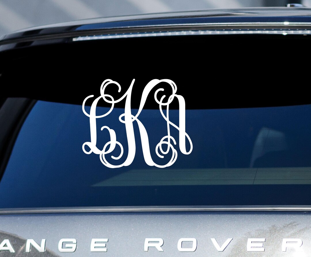 Monogram Decal, Vine Monogram Decal, Car Decal, Decal for Cooler ...
