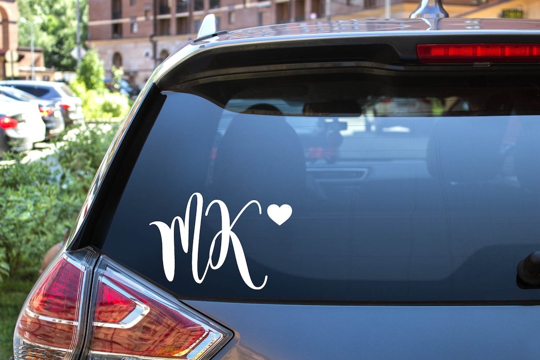 Monogram Car Decal, Large Initial Decal, Two Initial Decal, Decal for ...