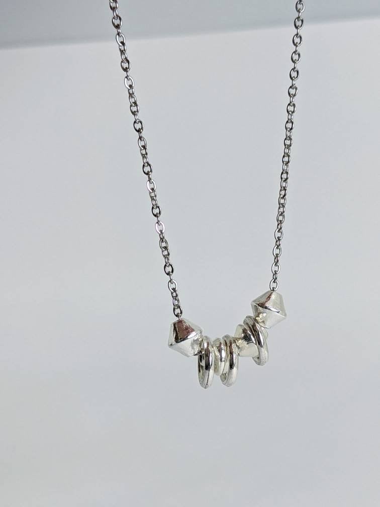 Hexagone Anxiety Necklace Silver Worry Necklace Sensory Fidget - Etsy