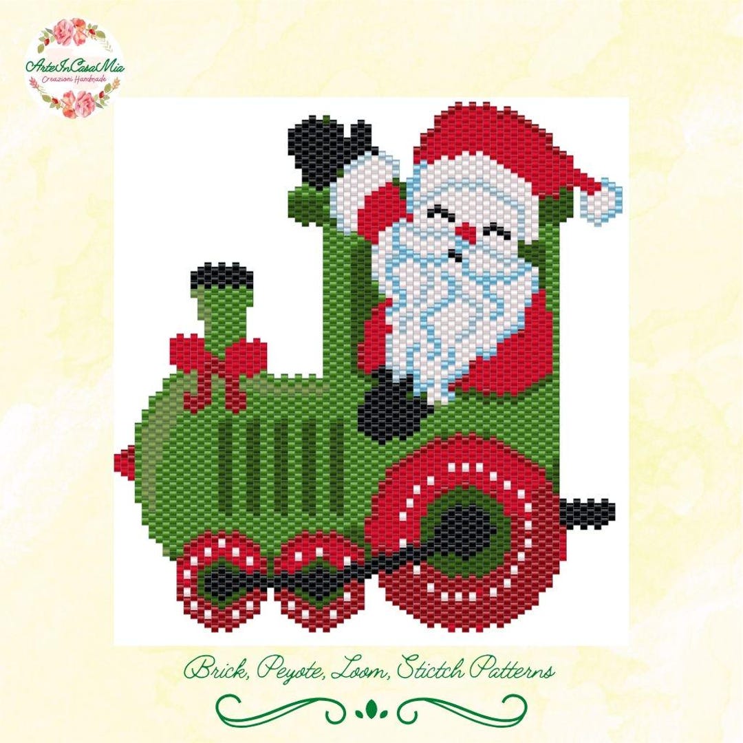 Patterns BRICK,PEYOTE, LOOM - 154-N3/154A-N3 Patterns Santa Train - 11/ ...