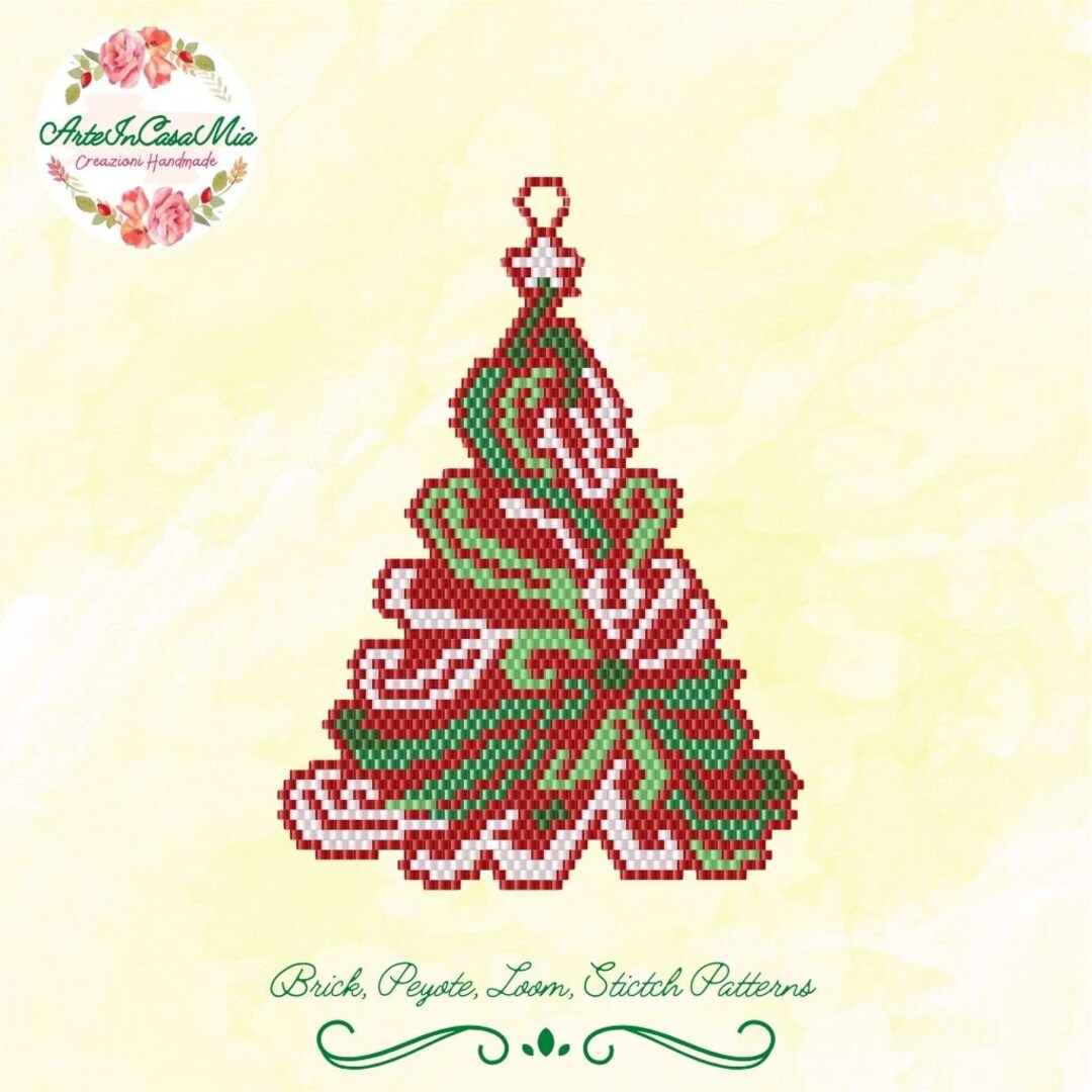BRICK and PEYOTE Patterns - 101-N3/101A-N3 Pattern - Stylized Christmas ...
