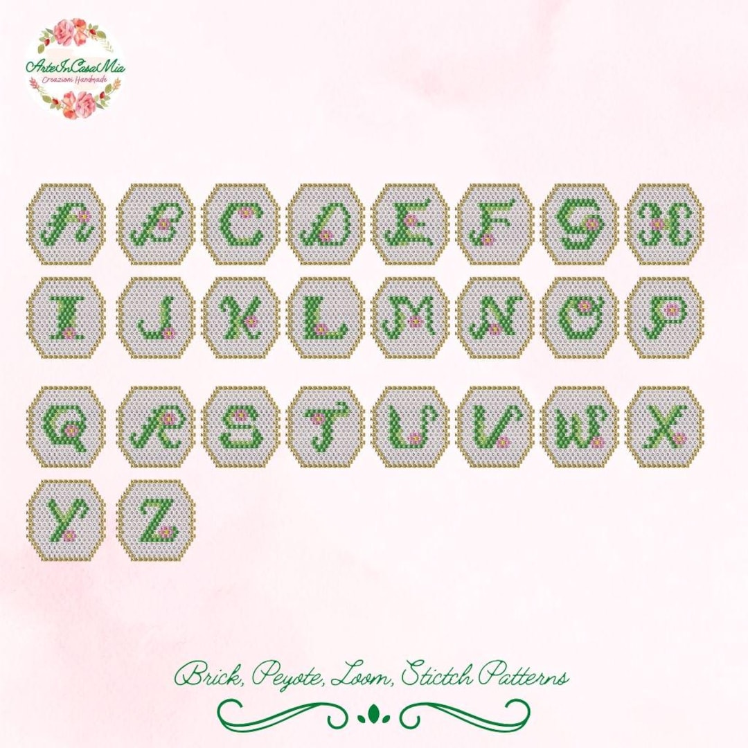 BRICK,PEYOTE Patterns - 532-C2/532A-C2 Patterns - Flower Alphabet - 11/ ...