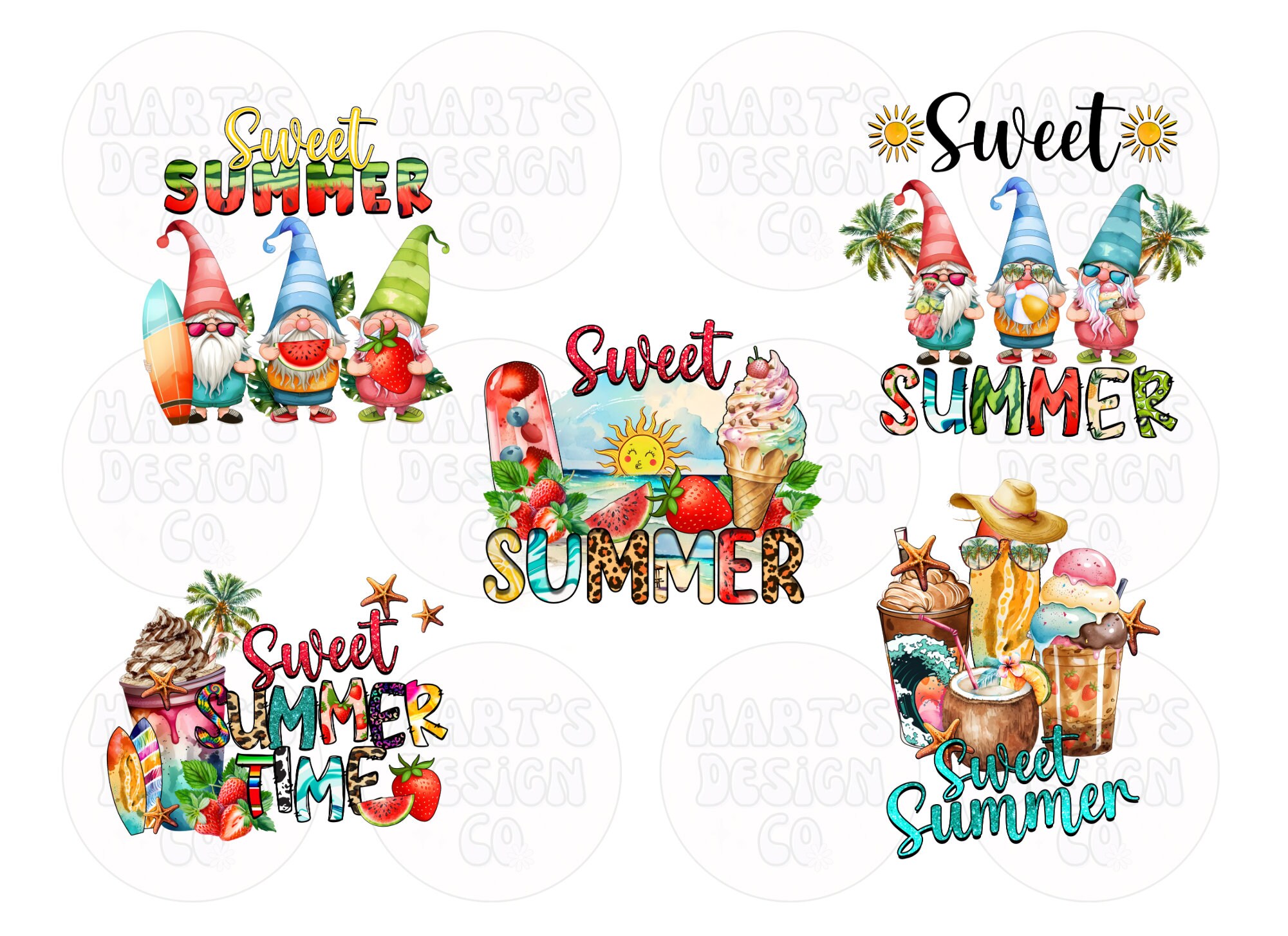 Sweet Sweet Summer PNG Bundle Print Doodle Drinks Mason - Etsy